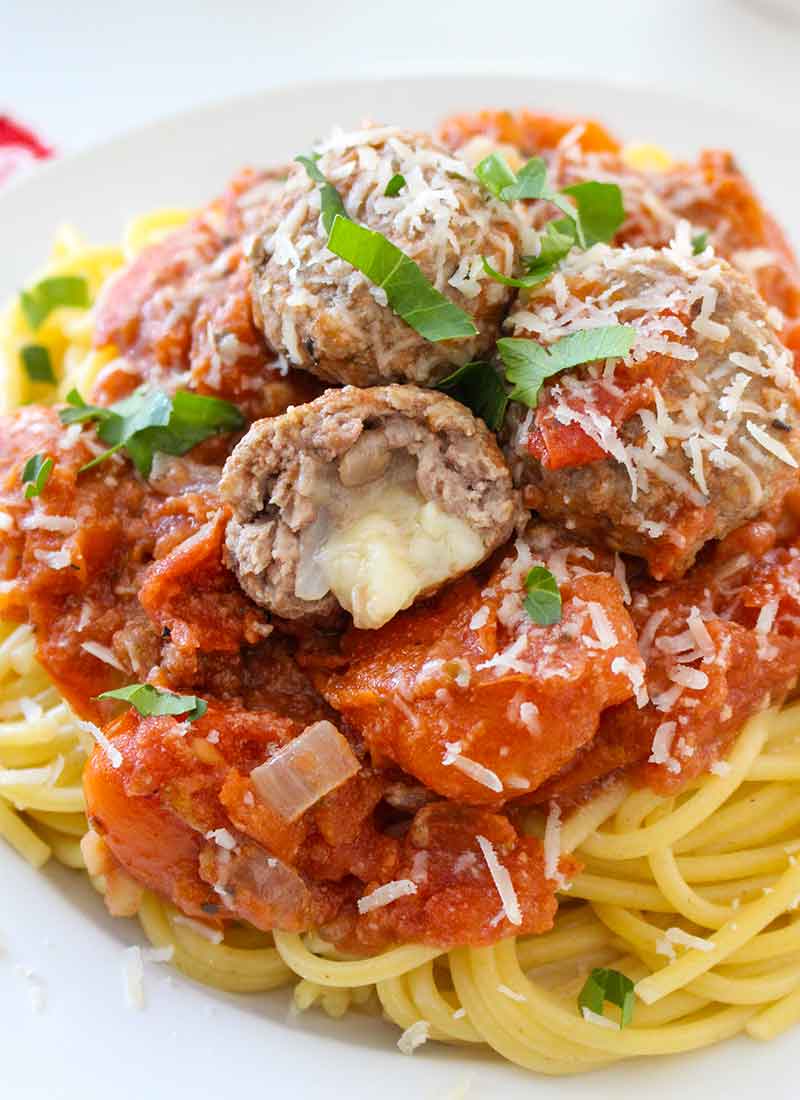 Cheese Stuffed Meatballs - Pankobunny