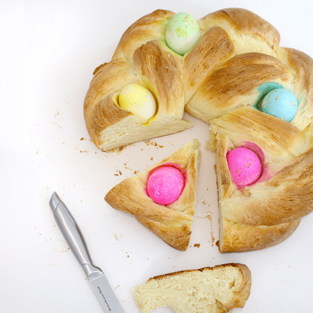 Braided Easter Egg Bread Ring - PankoBunny