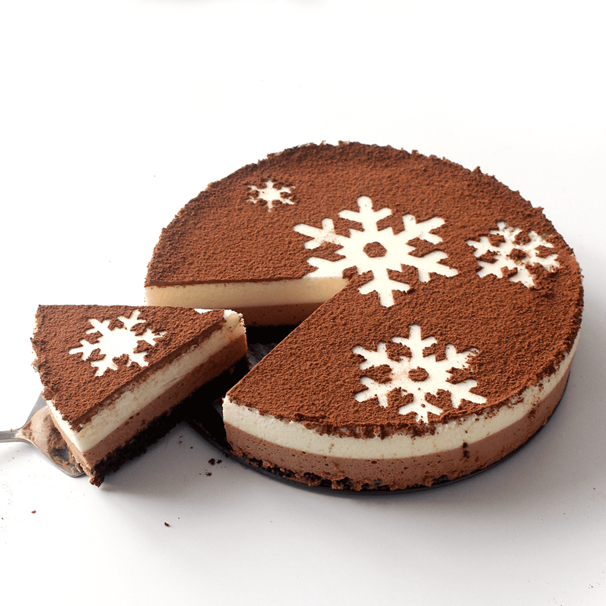 Chocolate Snowflake Mousse Cake - Pankobunny