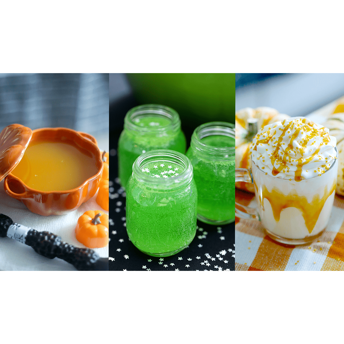 3 Harry Potter Drinks - Polyjuice Potion, Butterbeer and Pumpkin Fizz ...