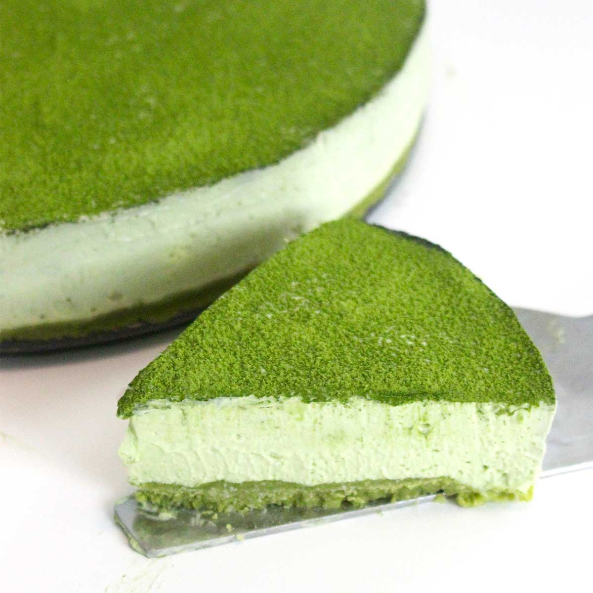 Matcha Green Tea No-Bake Cheesecake - Pankobunny
